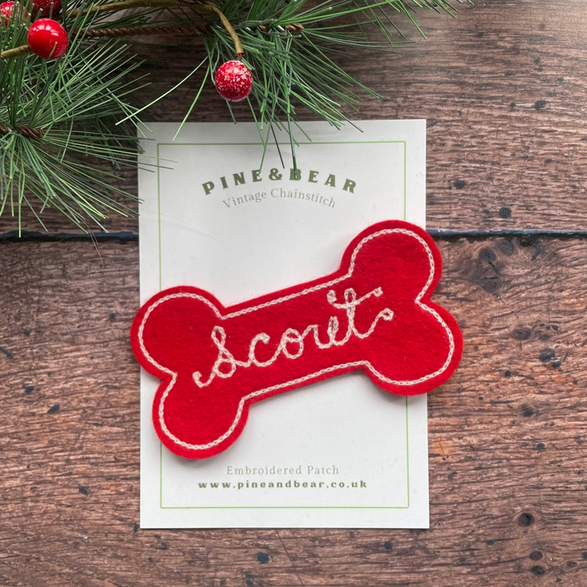 Personalised Embroidered Dog Patch | Dog Xmas Gifts UK | Pineandbear ...