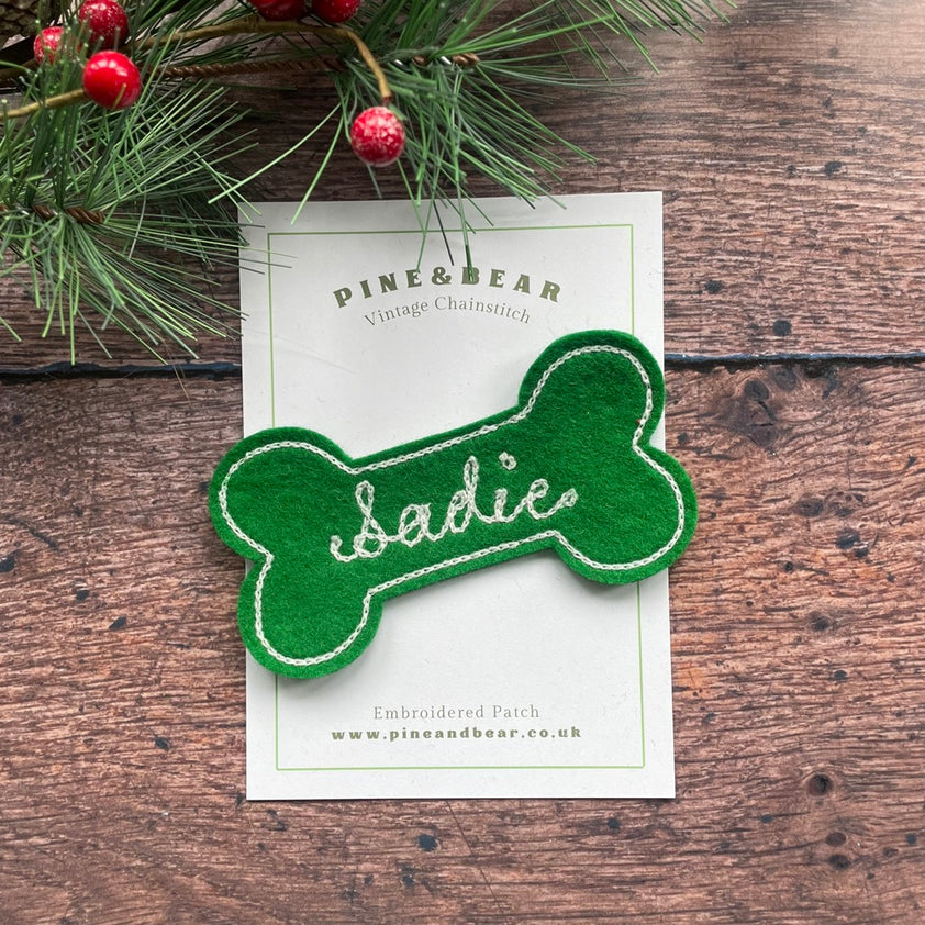 Personalised Embroidered Dog Patch | Dog Xmas Gifts UK | Pineandbear ...