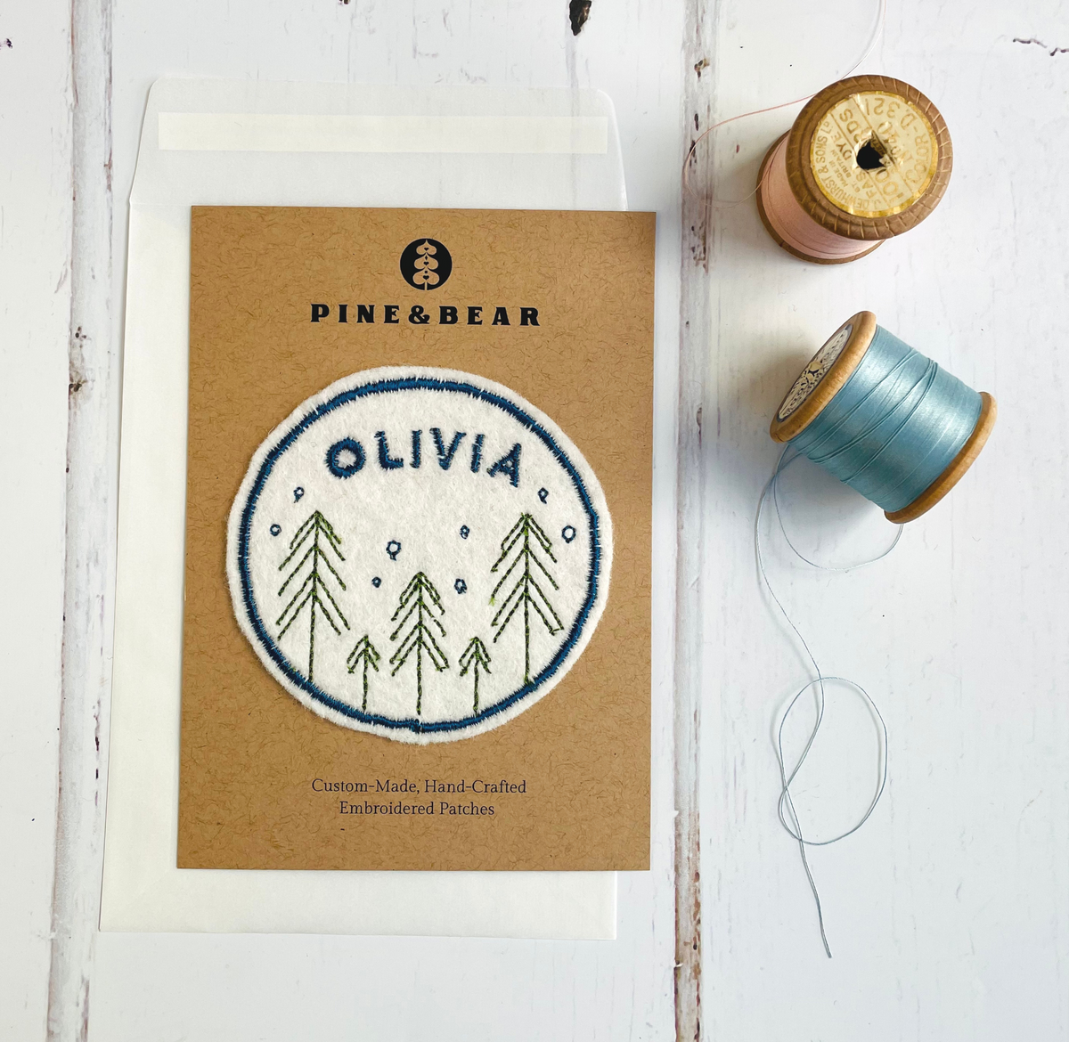 Embroidered Name Patch | Personalised Christmas Patches | Pineandbear ...